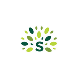 Letter s green plant leaf logo Royalty Free Vector Image