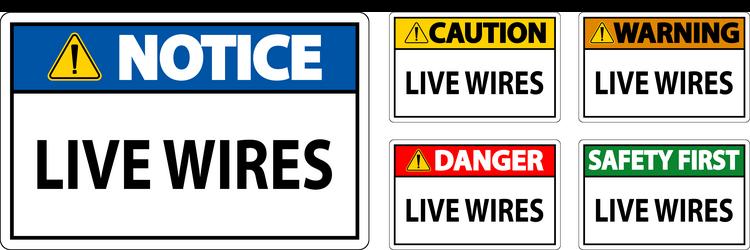Danger sign live wires on white background Vector Image