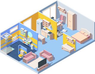 Apartment rooms cross section Royalty Free Vector Image