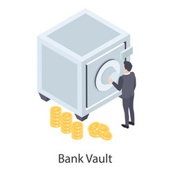 A flat design of vault Royalty Free Vector Image