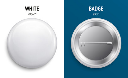 Blank white badge realistic Royalty Free Vector Image