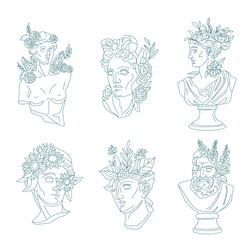 Antique sculpture traditional greek bust Vector Image