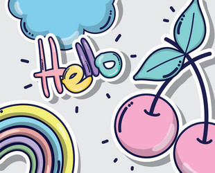 Hello cute card Royalty Free Vector Image - VectorStock