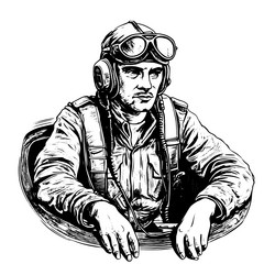 Waiter drawing isolated hand drawn engraved style Vector Image