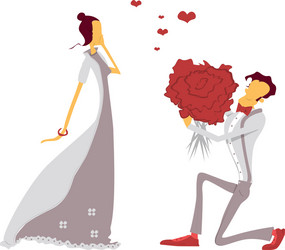 Proposal engagement dating concept Royalty Free Vector Image