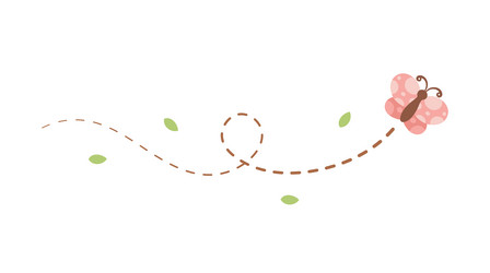 Flying butterfly trail with dashed line route Vector Image