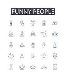 Hilarious individuals line icons collection Vector Image