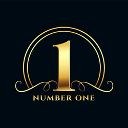 Creative no 1 star label golden design Royalty Free Vector