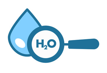 Watercolor h2o lettering Royalty Free Vector Image