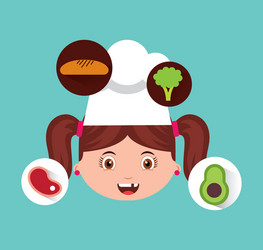 Little chef kids menu Royalty Free Vector Image