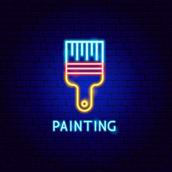 Painting neon label Royalty Free Vector Image - VectorStock