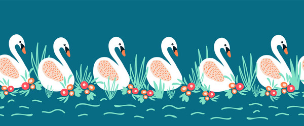 Birds seamless border colorful repeating Vector Image