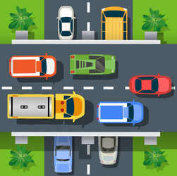 Airplane take off top view cartoon air transport Vector Image