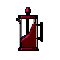 Barista tamper coffee game pixel art Royalty Free Vector