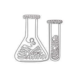 Continuous one line drawing chemistry laboratory Vector Image