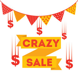 Crazy sale Royalty Free Vector Image - VectorStock