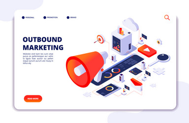 Outbound marketing banner flat Royalty Free Vector Image