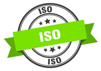 Iso certification sign round Royalty Free Vector Image