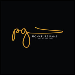 Letter pg signature logo template Royalty Free Vector Image