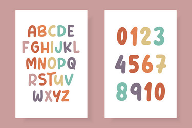 Alphabet poster printable educational wall art Vector Image