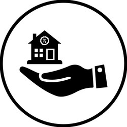 Home loan interest rate building icon rounded Vector Image