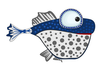 Cartoon fish isolated on white background Vector Image