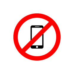 Not allowed phone sign Royalty Free Vector Image