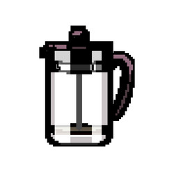 Machine tamper coffee game pixel art Royalty Free Vector