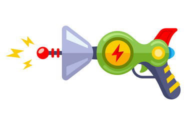 Green alien gun children toy Royalty Free Vector Image