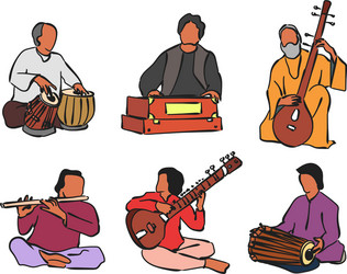 Musical instruments cartoon set Royalty Free Vector Image