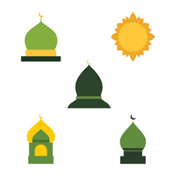 Islamic symbol elements of dome mosque building Vector Image