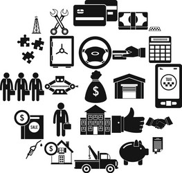 Merchant icons set simple style Royalty Free Vector Image