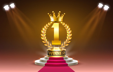 Winner stage podium with lighting Royalty Free Vector Image