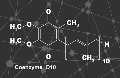 Coenzyme q10 structural formula of molecular Vector Image