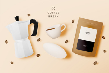 Coffee break background Royalty Free Vector Image