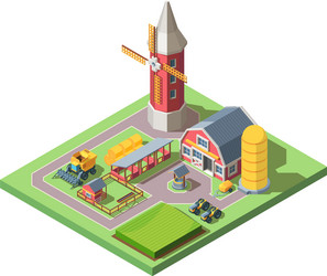 Smart farm buildings big household agriculture Vector Image