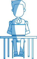Man Behind Computer Cartoon Desk Vector Images (over 100)