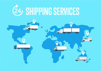 Shipping services poster with commercial transport