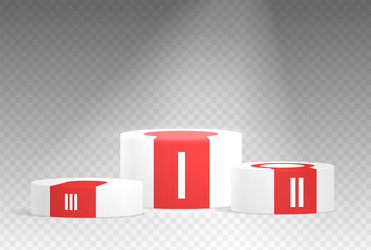 Winners podium with red carpet stage for awards Vector Image