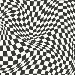 Checkerboard wavy pattern abstract chess square Vector Image