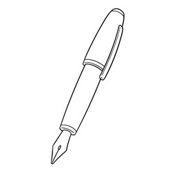 Fountain pen write ink style work outline Vector Image