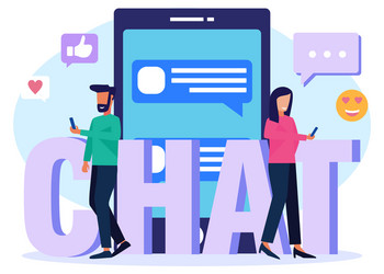 Graphic cartoon character send messages online Vector Image