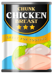 Chunk chicken breast canned Royalty Free Vector Image