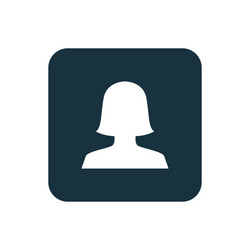 Beauty girl face icon rounded squares button Vector Image