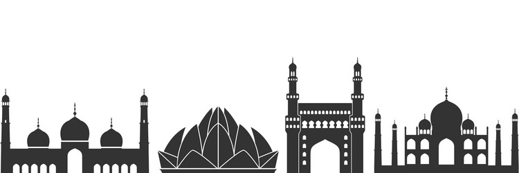 Red fort in new dehli india stylish historic Vector Image