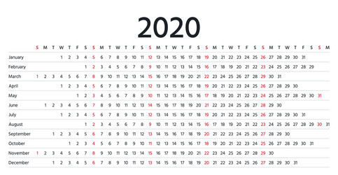 Calendar 2020 2021 week starts from monday Vector Image