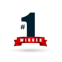 Number one 1st place winner sign in flat style Vector Image