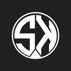 Sk logo monogram triple ribbon style line design Vector Image