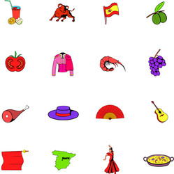 Spanish map icon cartoon Royalty Free Vector Image