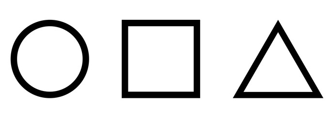 Squid game symbols round square triangle Vector Image